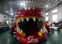 China 53ft Giant Inflatable Red Lizard Obstacle Course for Kids Party Fun 0.55mm PVC for sale