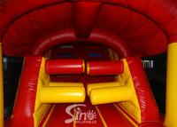 China 53ft Giant Inflatable Red Lizard Obstacle Course for Kids Party Fun 0.55mm PVC for sale