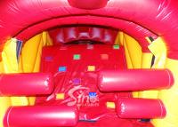 China 53ft Giant Inflatable Red Lizard Obstacle Course for Kids Party Fun 0.55mm PVC for sale