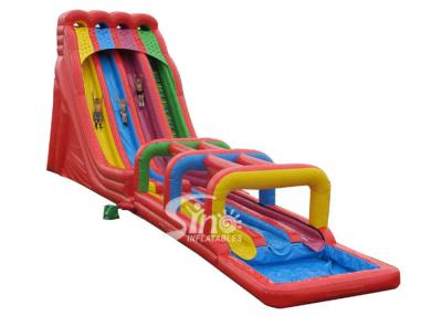 China 8m High Triple Lane Giant Inflatable Water Slide for Adults Commercial Use 15x6x8m for sale