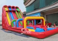 China 8m High Triple Lane Giant Inflatable Water Slide for Adults Commercial Use 15x6x8m for sale