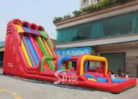 China 8m High Triple Lane Giant Inflatable Water Slide for Adults Commercial Use 15x6x8m for sale