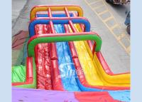 China 8m High Triple Lane Giant Inflatable Water Slide for Adults Commercial Use 15x6x8m for sale