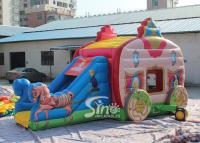 China Commercial Grade Pink Princess Carriage Inflatable Bouncy Castle Slide 25x13ft Lead Free for sale