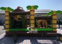 China Dinosaur Park Inflatable Bounce Slide Combo Jumping Castle With Slide For Inflatable Games for sale
