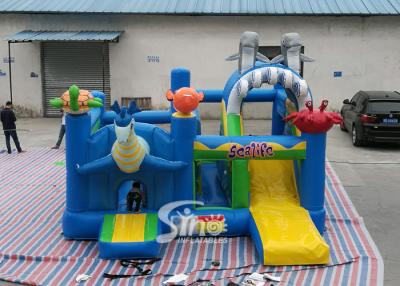 China Sealife Inflatable Bouncy Castle with Slide 7x6x4m for Kids Commercial Grade for sale