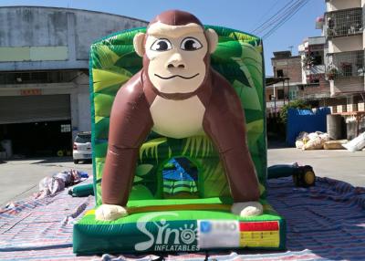 China Giant Jungle Monkey Inflatable Bounce House Obstacle Course For Kids Party Fun for sale