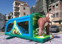 China Giant Jungle Monkey Inflatable Bounce House Obstacle Course For Kids Party Fun for sale