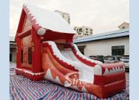 China Commercial Inflatable Christmas Bouncy Castle with Slide 6.7x4.5x4.5m for sale