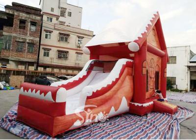 China Commercial Inflatable Christmas Bouncy Castle with Slide 6.7x4.5x4.5m for sale