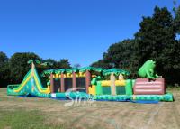 China 50ft Inflatable Tropical Obstacle Challenge Course with Slide for Commercial Use for sale
