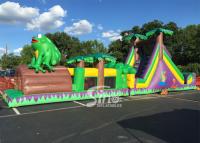 China 50ft Inflatable Tropical Obstacle Challenge Course with Slide for Commercial Use for sale
