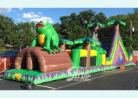 China 50ft Inflatable Tropical Obstacle Challenge Course with Slide for Commercial Use for sale