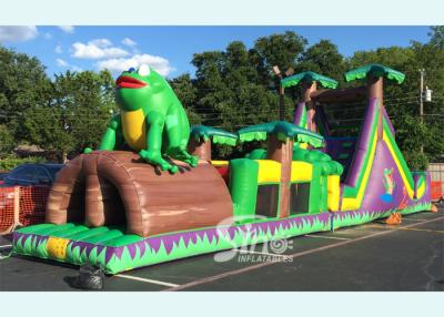 China 50ft Inflatable Tropical Obstacle Challenge Course with Slide for Commercial Use for sale