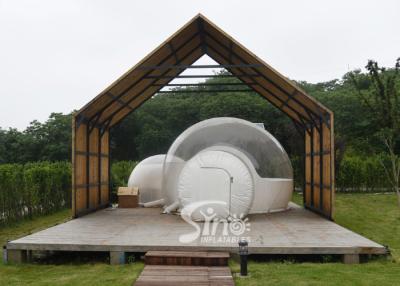 China 4m Outdoor Transparent Inflatable Camping Bubble Tent with Frame Tunnel Entrance 3 Year Warranty for sale