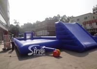 China Funny Children Inflatable Games , Blue Inflatable Water Soap Soccer Field for sale