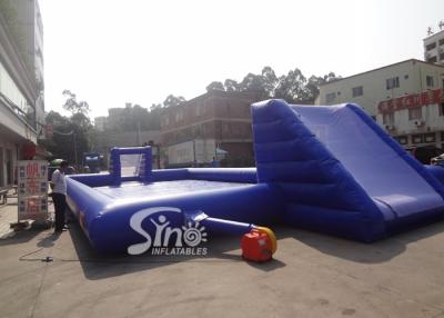 China Funny Children Inflatable Games , Blue Inflatable Water Soap Soccer Field for sale