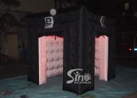 China 8x8 ft black cube colorful LED inflatable photo booth with custom logo printed for sale
