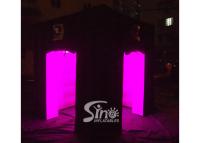 China 8x8 ft black cube colorful LED inflatable photo booth with custom logo printed for sale