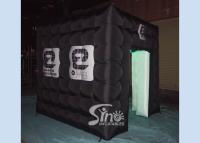 China 8x8 ft black cube colorful LED inflatable photo booth with custom logo printed for sale