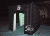 China 8x8 ft black cube colorful LED inflatable photo booth with custom logo printed for sale