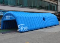 China Blue Long Inflatable Tunnel Tent With Double N Quadruple Stitching for sale