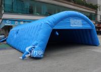 China Blue Long Inflatable Tunnel Tent With Double N Quadruple Stitching for sale