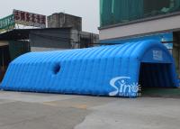 China Blue Long Inflatable Tunnel Tent With Double N Quadruple Stitching for sale