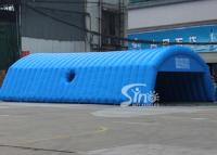 China Blue Long Inflatable Tunnel Tent With Double N Quadruple Stitching for sale