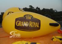 China Yellow Inflatable Helium Zeppelin 4m to 12m Diameter 0.16mm PVC for Promotion for sale