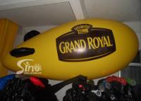 China Yellow Inflatable Helium Zeppelin 4m to 12m Diameter 0.16mm PVC for Promotion for sale