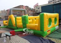 China Yellow Outdoor Inflatable Obstacle Course 11.4m x 3.6m for Adults Commercial Use for sale