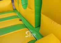 China Yellow Outdoor Inflatable Obstacle Course 11.4m x 3.6m for Adults Commercial Use for sale