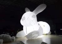 China 5m Giant Inflatable White Rabbit with LED Light for Outdoor Advertising Promotion for sale