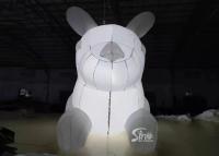 China 5m Giant Inflatable White Rabbit with LED Light for Outdoor Advertising Promotion for sale