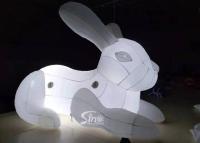 China 5m Giant Inflatable White Rabbit with LED Light for Outdoor Advertising Promotion for sale