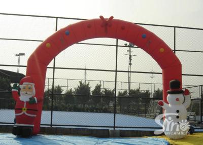 China Outdoor 8x4m Inflatable Christmas Arch with Santa Claus and Snowman for Advertising for sale