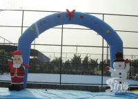 China Outdoor 8x4m Inflatable Christmas Arch with Santa Claus and Snowman for Advertising for sale