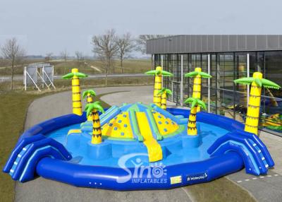 China 15m Diameter Inflatable Water Park with 2.5m Center Hill Slide for Kids and Adults for sale