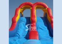 China 5 mts high double lane kids inflatable water slide with big water pool for sale