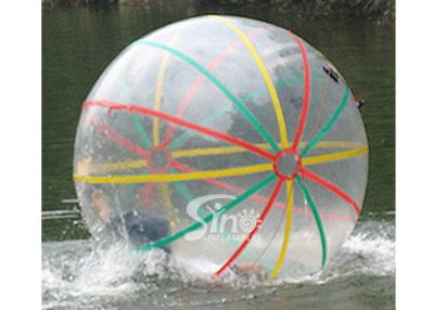 China 2.0m Colorful Stripe PVC Inflatable Water Hamster Ball for Walking on Water Fun for sale