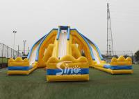 China Commercial 12m High 3 Lane Giant Inflatable Hippo Water Slide for Outdoor Water Park Fun for sale