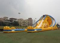 China Commercial 12m High 3 Lane Giant Inflatable Hippo Water Slide for Outdoor Water Park Fun for sale