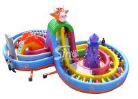 China Commercial Inflatable Obstacle Course Fun Park with Racing Lanes 10m for sale