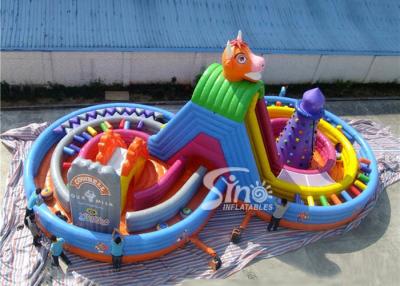 China Commercial Inflatable Obstacle Course Fun Park with Racing Lanes 10m for sale