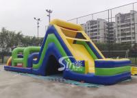China Outdoor big rainbow kids bounce inflatable obstacle course for commercial use for sale