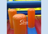 China Outdoor big rainbow kids bounce inflatable obstacle course for commercial use for sale