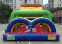 China Outdoor big rainbow kids bounce inflatable obstacle course for commercial use for sale