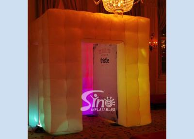 China 8x8x8 ft Cube Tube LED Inflatable Photo Booth Enclosure for Night Shows Party Bars for sale