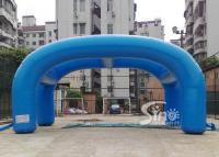 China 10x5m Outdoor Double Arches Advertising Inflatable Tent with White Nylon Cover Custom Logo for sale
